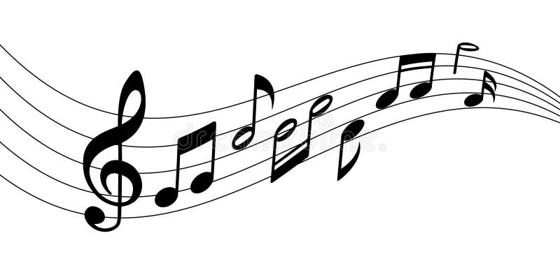 Music Notes Wave Isolated, Group Musical Notes Background Stock ...