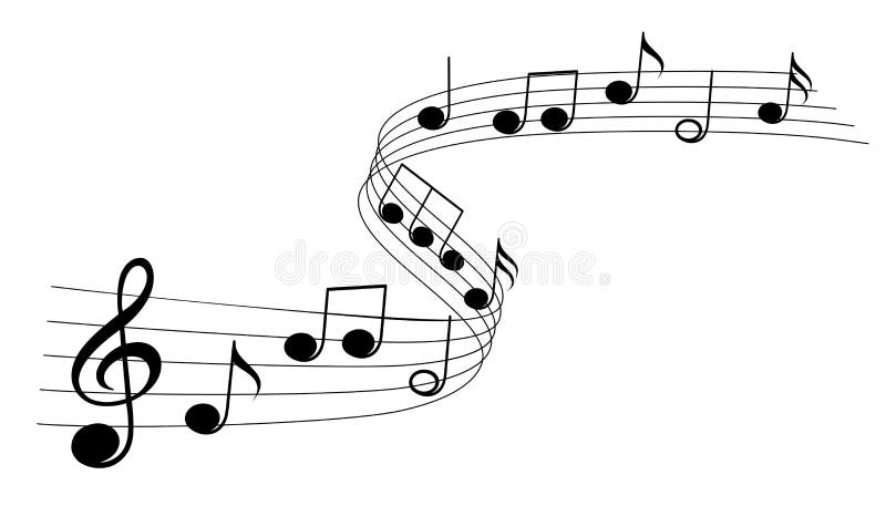 Music Notes Wave Isolated, Group Musical Notes Background â€“ for Stock ...