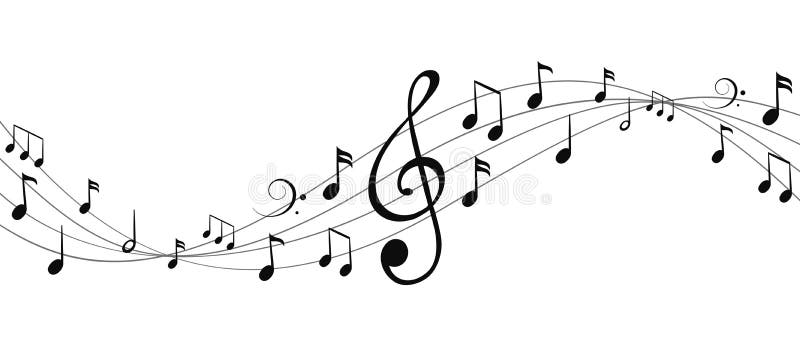Music Notes Wave, Group Musical Notes Background â€“ Stock Vector Stock ...