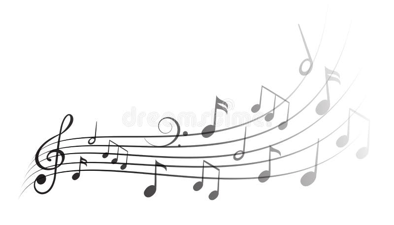 Music Notes Wave Isolated, Group Musical Notes Background â€“ Vector ...