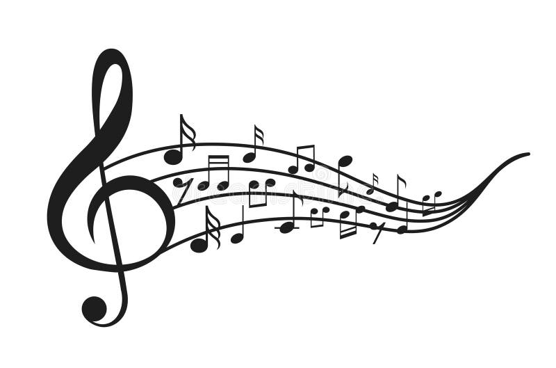Music notes with waves. stock illustration. Illustration of composition ...