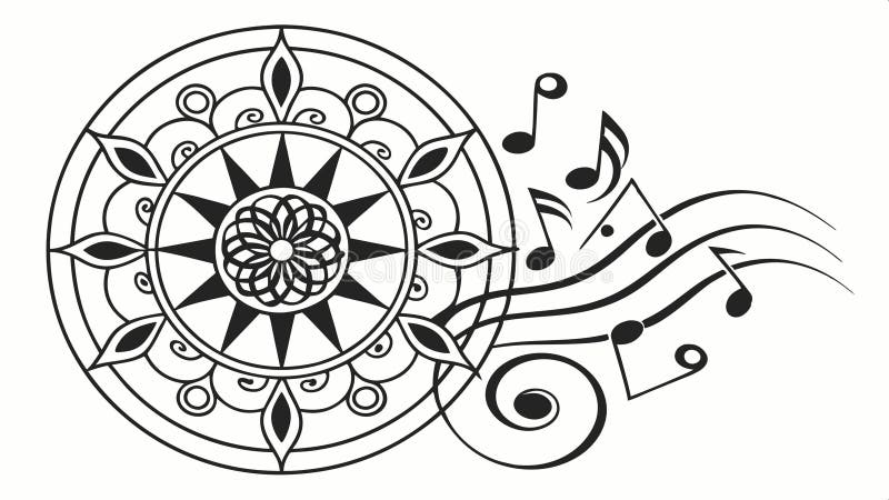 Music Notes and Wheel, Musical Rhythm and Motion Design Vector Design ...