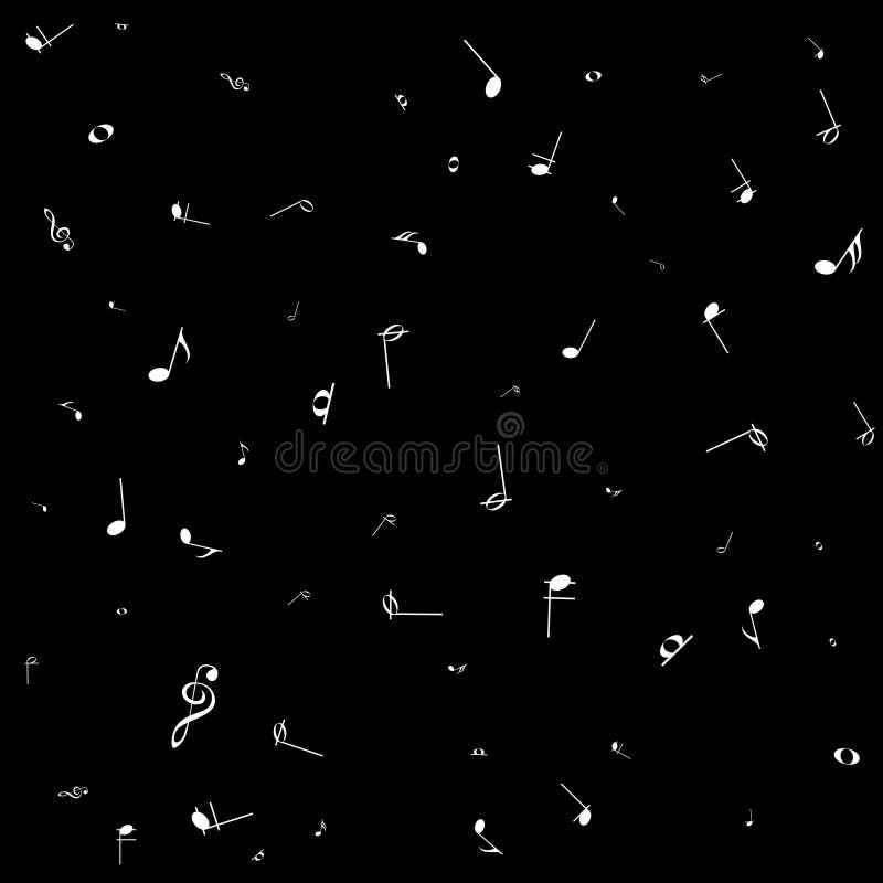 Music Notes. Mensural Musical Notation. Black Notes Symbols Stock ...
