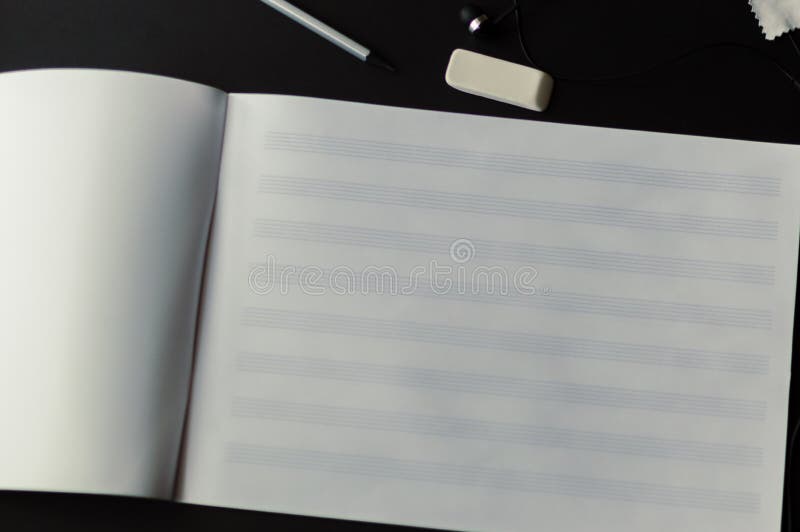 Music Notes Writing Composer Creating Musician Art Stock Image - Image ...