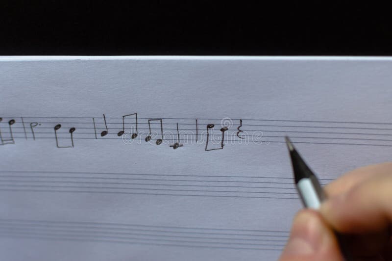 Music Notes Writing Composer Creating Musician Art Stock Photo - Image ...
