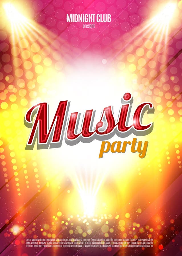 Music Party Poster Background Template - Vector Illustration. Stock ...
