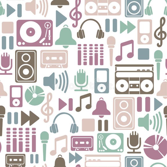 Radio Music Pattern Stock Illustrations – 22,512 Radio Music Pattern ...