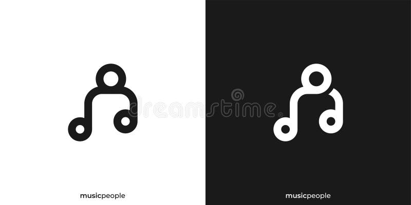 Abstract Music People Logo. Music Note and Person with Lineart Outline ...