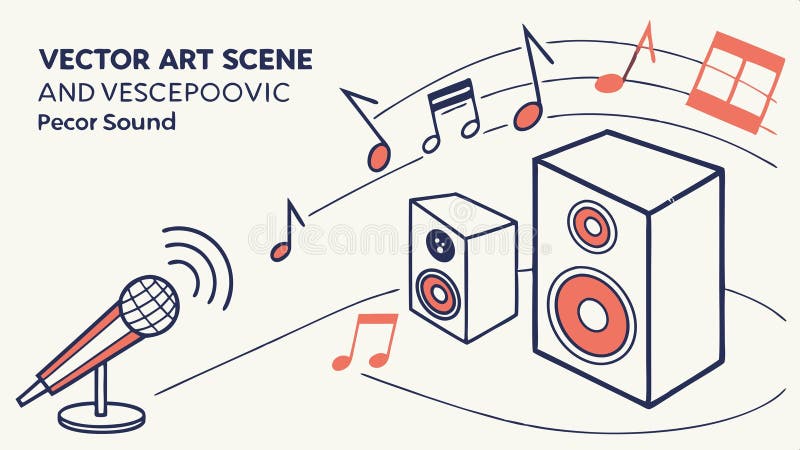 Music Performance Graphic Microphone Speakers Musical Notes Vector ...
