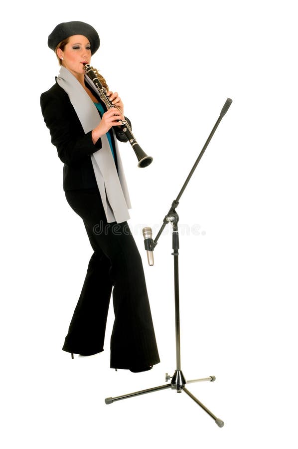 Music performer, clarinet stock photo. Image of background - 15498916