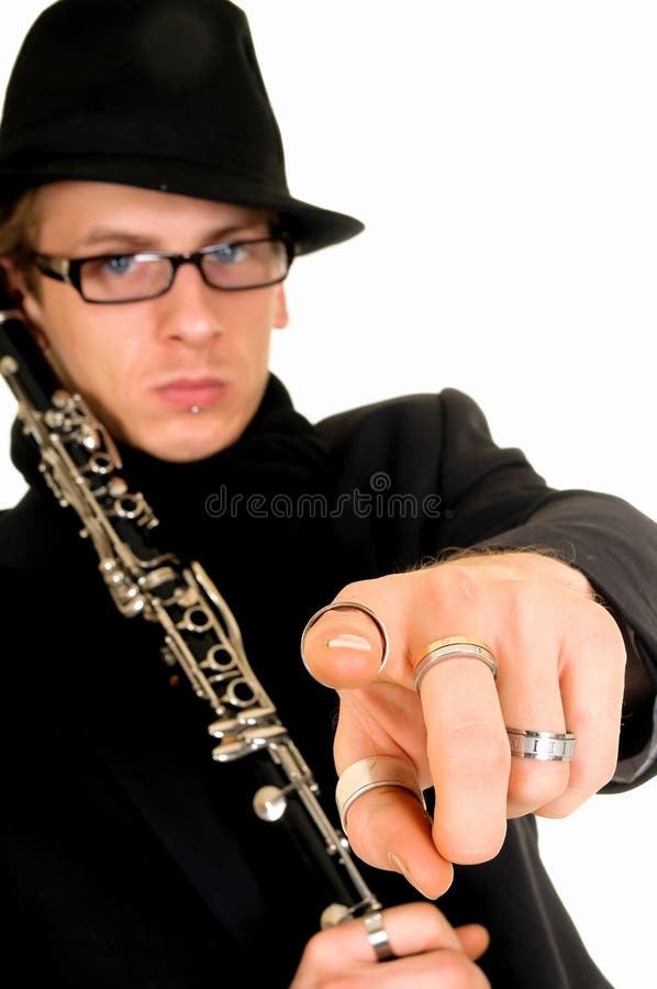 Playing the clarinet stock photo. Image of melody, notes - 1241908