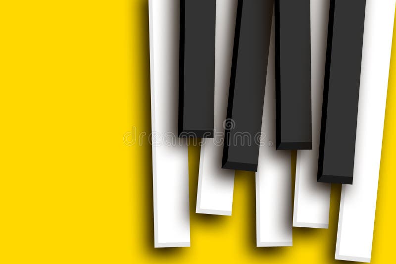 Music Piano Keyboard on Yellow Background Stock Photo - Image of design ...