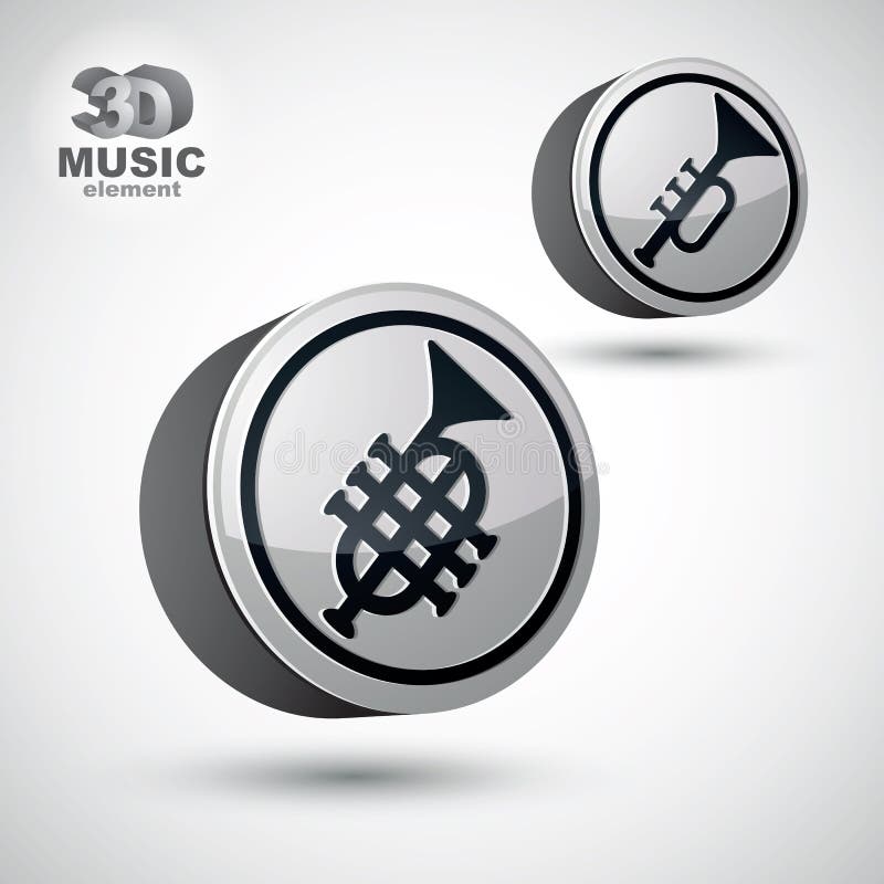 Music Pipe Icon Isolated, 3d Vector Music Theme Design Element. Stock ...