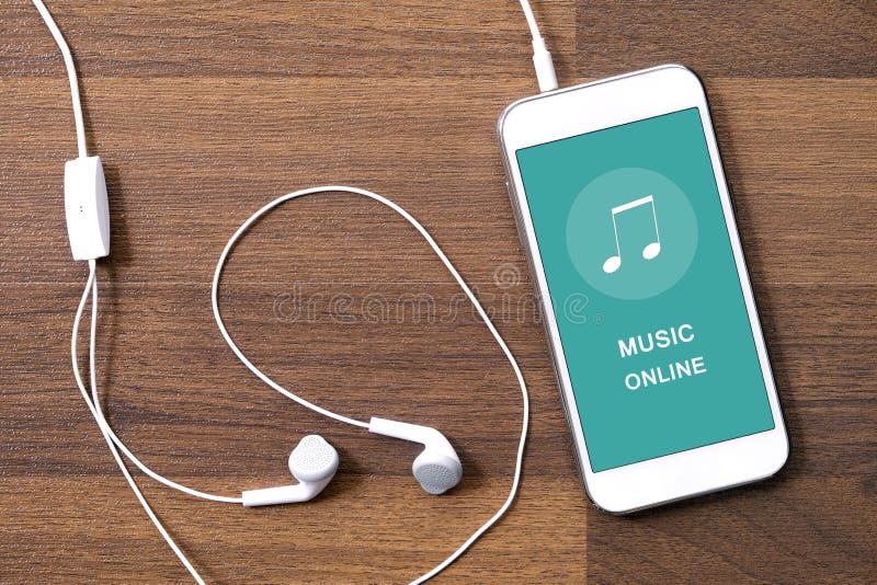 Music Play Application on Smart Phone Stock Image - Image of computer ...