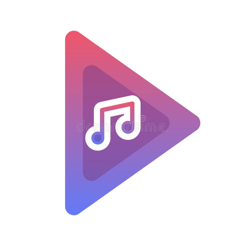 Music Play Logo Gradient Design Template Icon Stock Vector ...