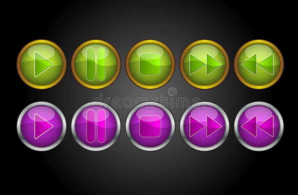 Music Player Buttons, Illustration Stock Vector - Illustration of ...