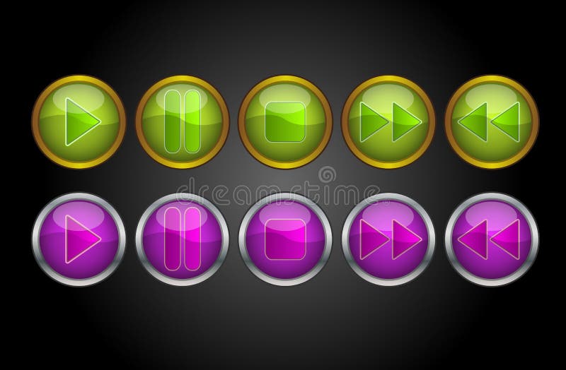 Music Player Buttons, Illustration Stock Vector - Illustration of next ...