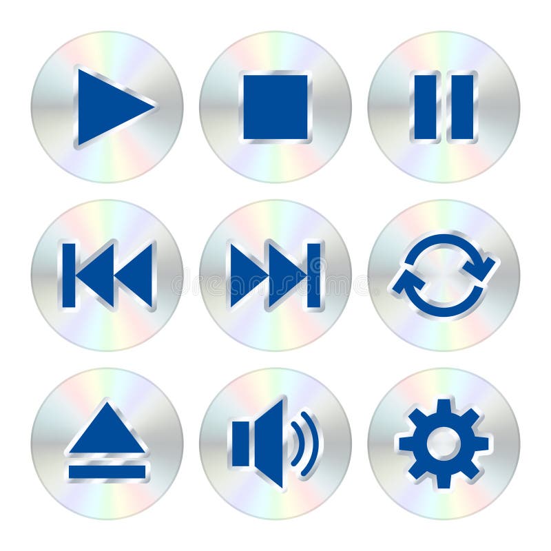 Music player buttons stock vector. Illustration of load - 51532076