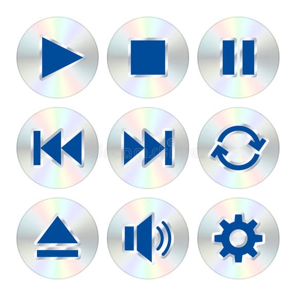 Music player buttons stock vector. Illustration of load - 51532076