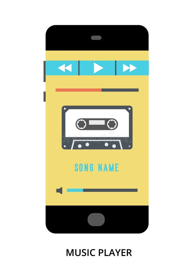 Music Player Concept on Black Smartphone with Different User Interface ...