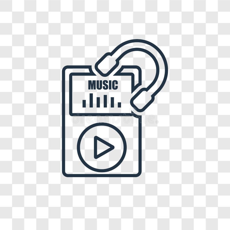 Music Player Concept Vector Linear Icon Isolated On Transparent Stock ...