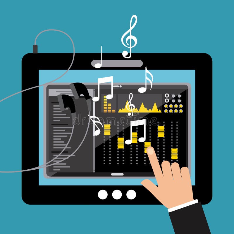 Music player stock vector. Illustration of audio, background - 59095585