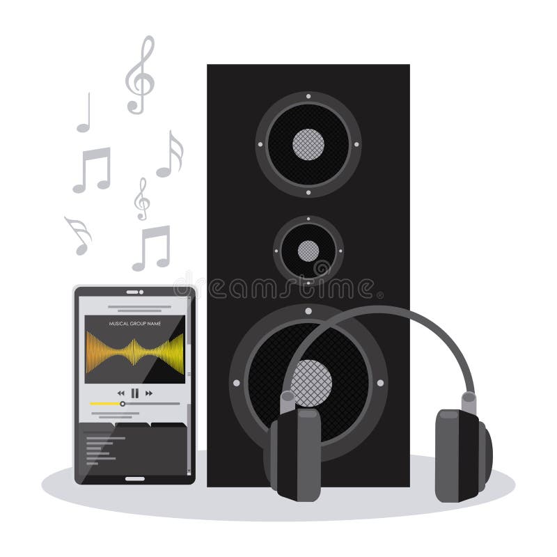 Music player design stock illustration. Illustration of sound - 73341076