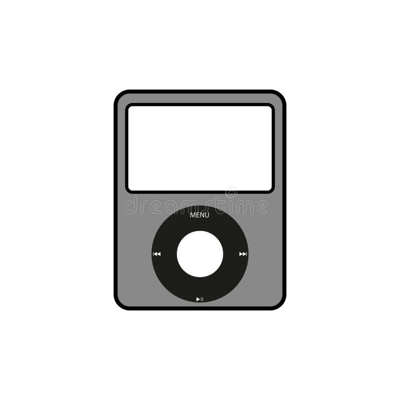 Music Player Icon. Media Device Vector. Screen and Buttons. Gray ...