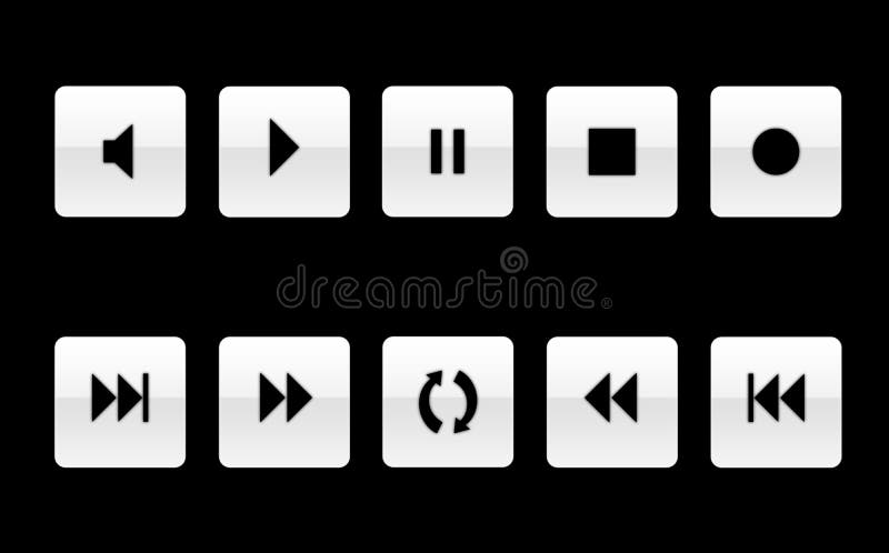 Music Player Icon Set [02] stock illustration. Illustration of next ...