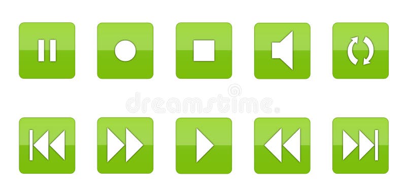 Music Player Icon Set [03] stock illustration. Illustration of back ...