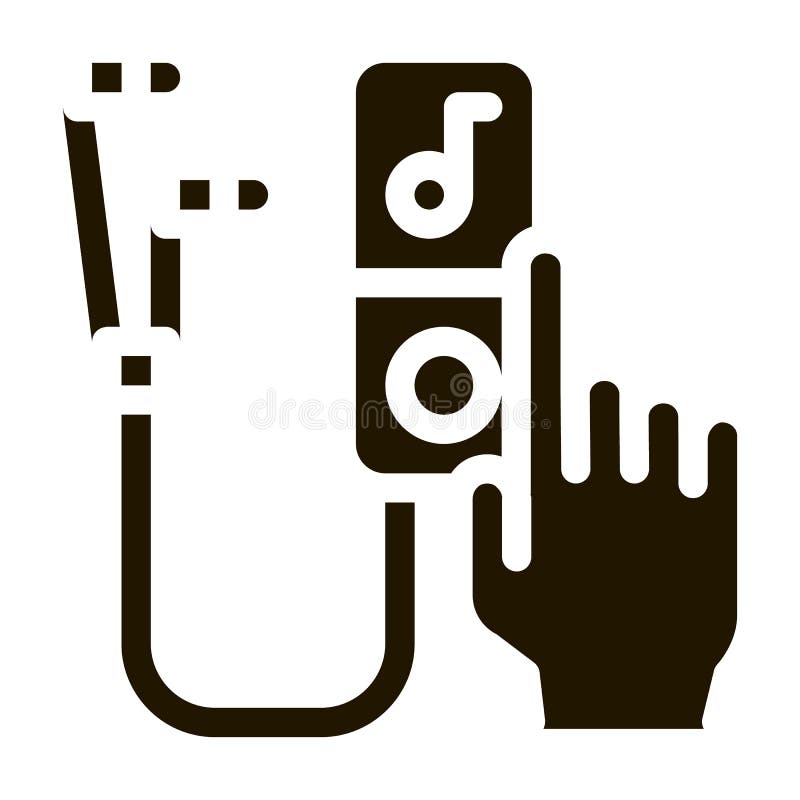 Music Player Icon Vector Glyph Illustration Stock Vector - Illustration ...