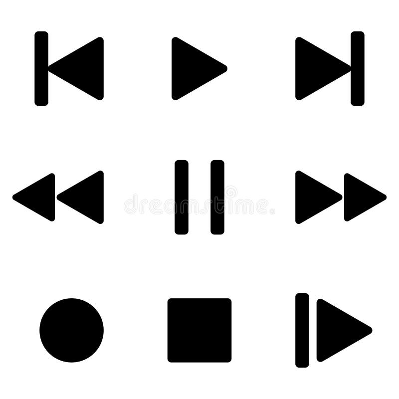 Music player icons set stock vector. Illustration of sign - 277311271