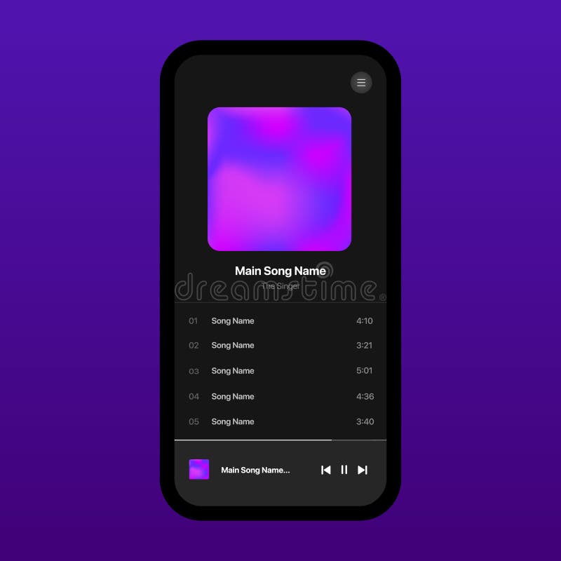 Apple Music Player Interface Design Concept Stock Vector - Illustration ...