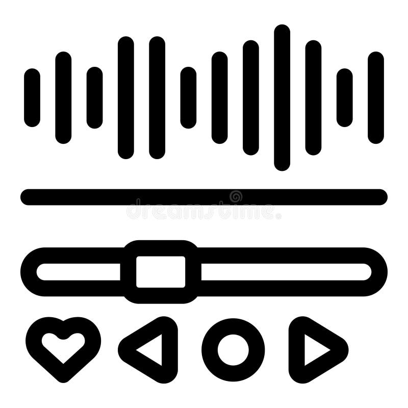 Music Player Interface Displaying Audio Waveform with Control Buttons ...