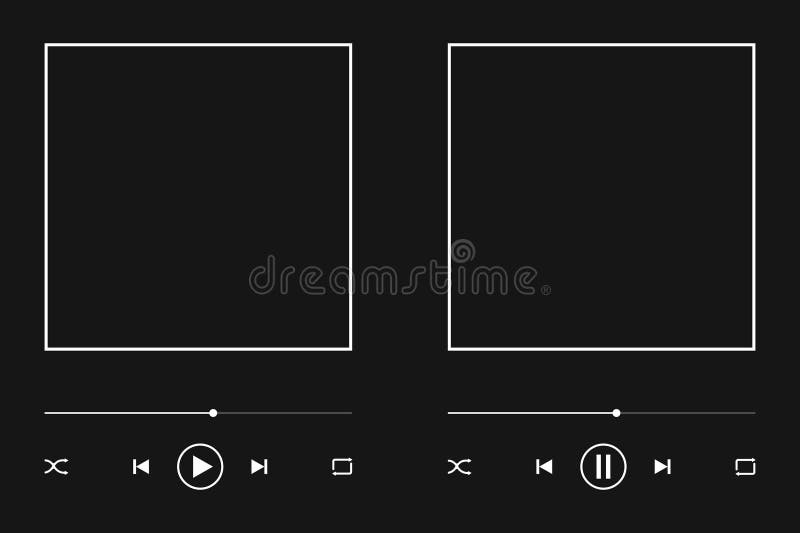 Music Player Interface Template with Album Cover Frame, Slider Progress ...
