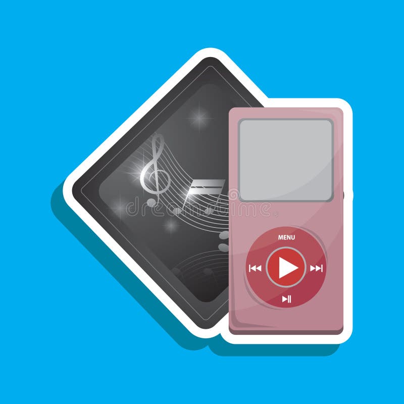 Music Player Label. Vector Illustration Decorative Design Stock Vector ...