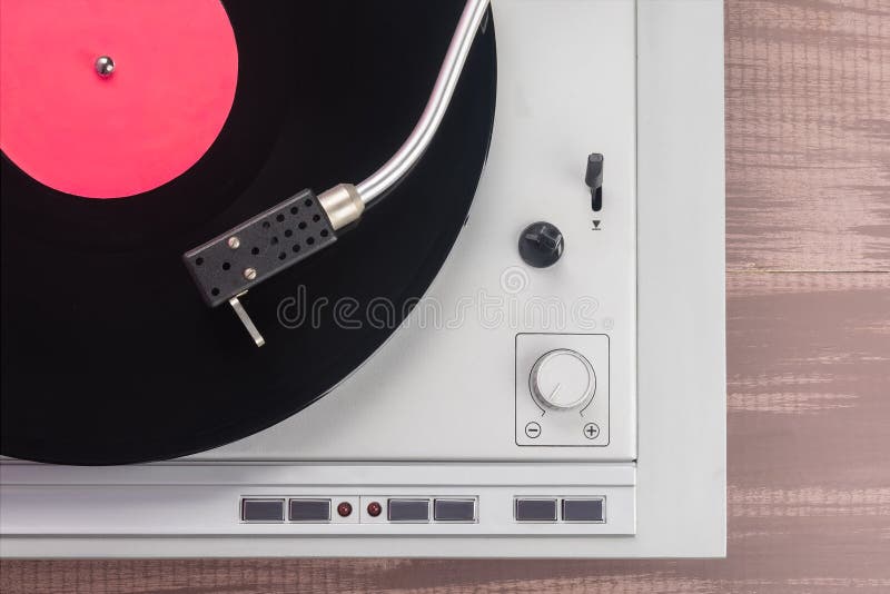 Music Player for Playing Vinyl Record, Top View Stock Image - Image of ...