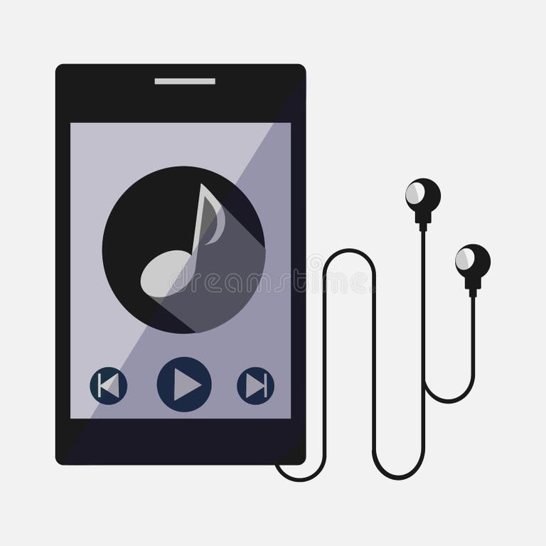 Music Player on the Smartphone. Vector Pop Music Playlist on Cellphone ...