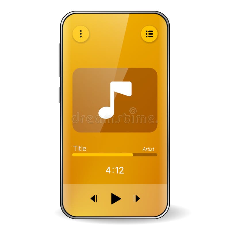 Music Player User Interface Realistic Smartphone Stock Vector ...
