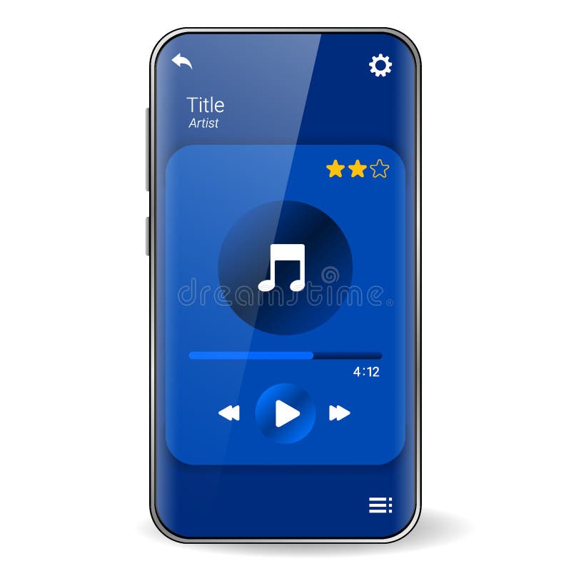 Music Player User Interface Art Black, Smartphone Redesign Realistic ...