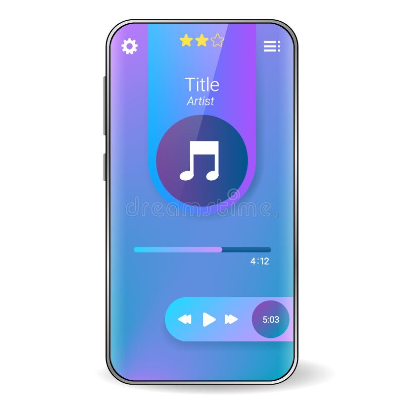 Music Player User Interface Art Black, Smartphone Redesign Realistic ...