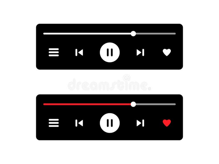 Music Player User Interface Vector. Audio Media Player Widget with ...