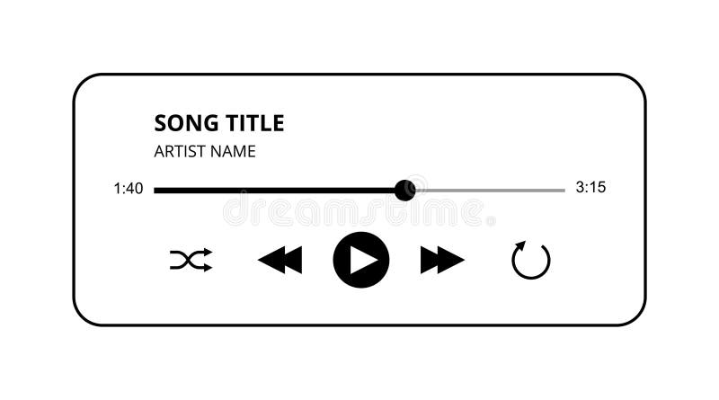 Music Player Vector UI Design with Buttons, Track and Title Vector ...