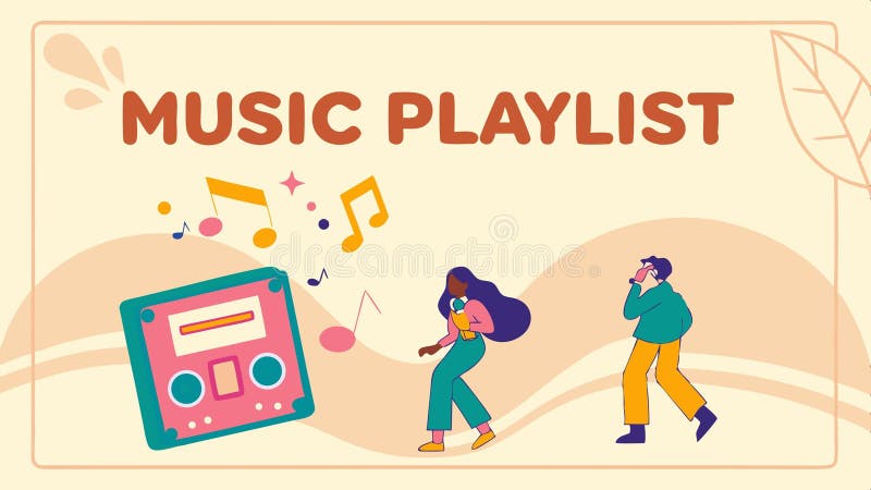 Music Playlist Concept, Digital Music and Audio Streaming Vector Design ...