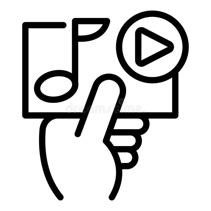 Music Playlist Icon, Outline Style Stock Vector - Illustration of ...