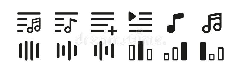 Music Playlist Icon Set Collection Vector Design Stock Vector ...
