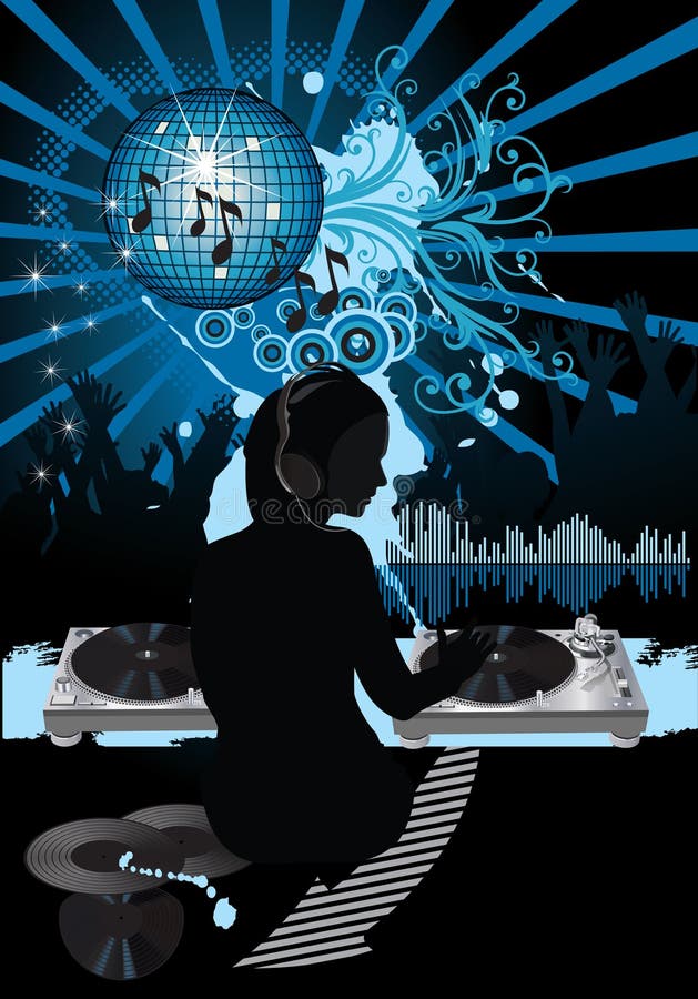 Music poster.DJ turntable stock vector. Illustration of stylistic ...