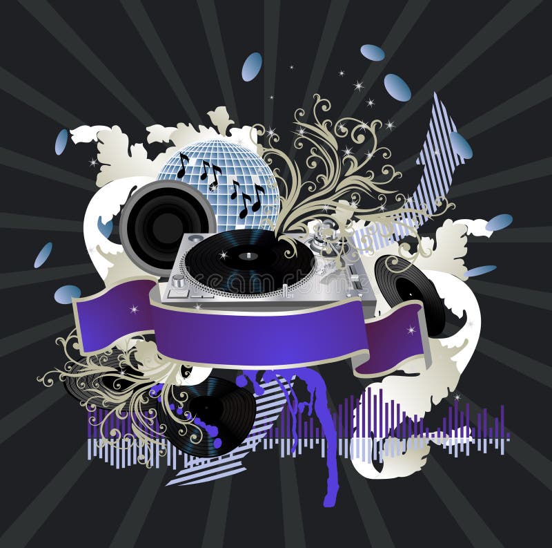 Music poster.DJ turntable stock vector. Illustration of stylistic ...