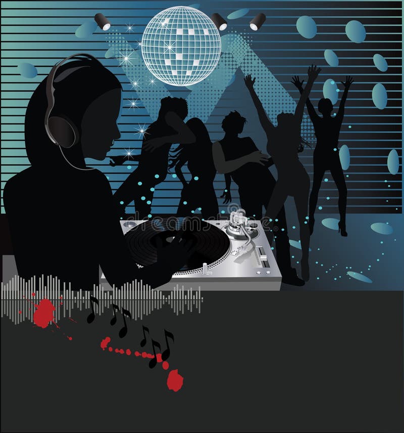 Music poster.DJ turntable stock vector. Illustration of stylistic ...