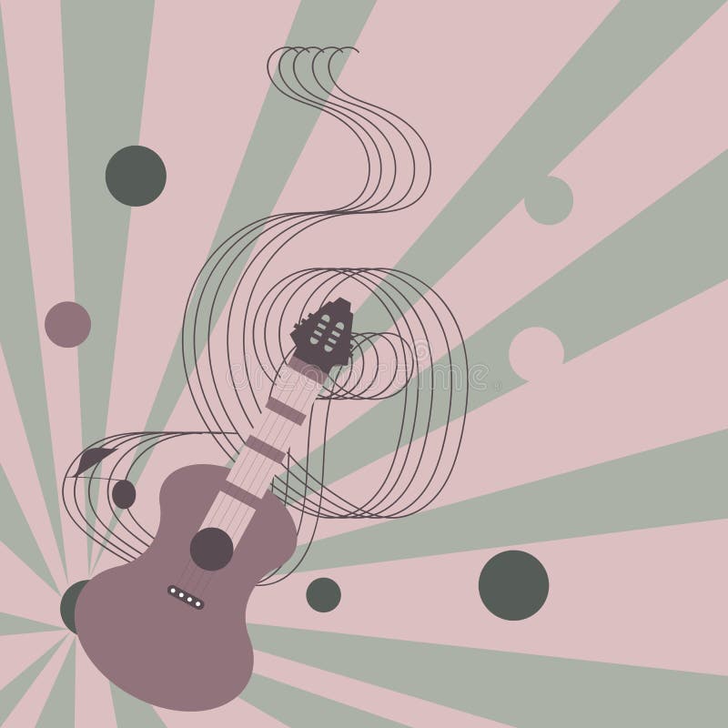 Music Poster with Guitar. Abstract String Instrument Illustration Stock ...